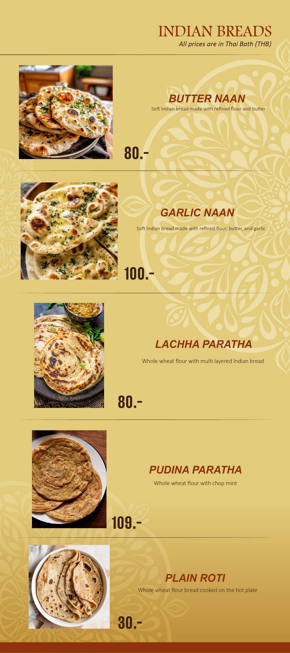 Kiran's Menu - KARON SEA SANDS RESORT