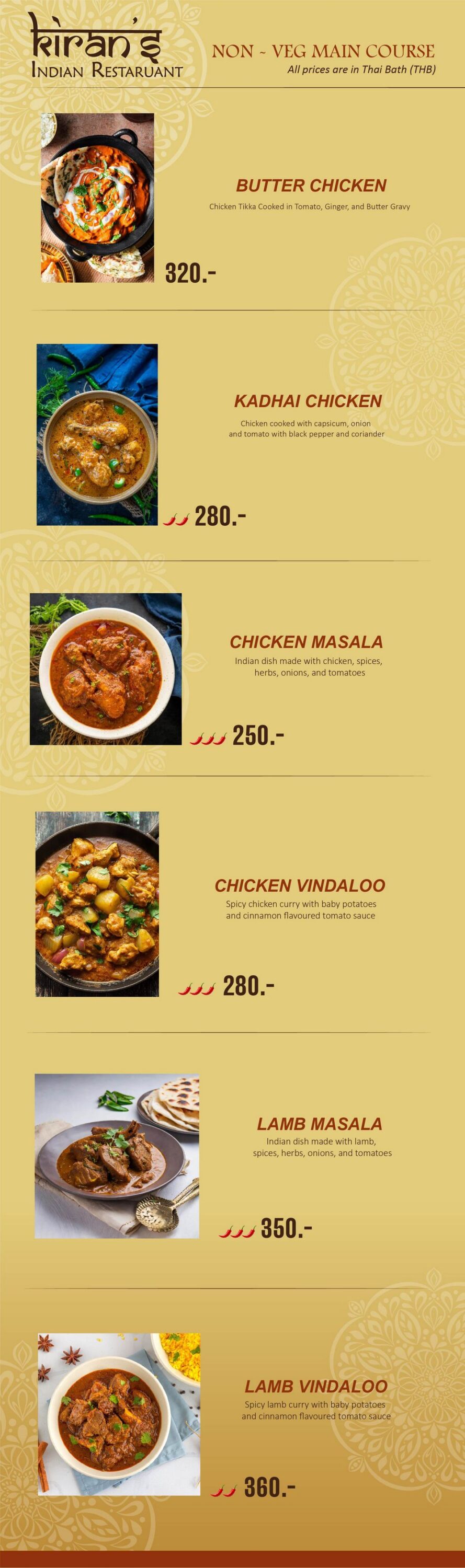 Kiran's Menu - KARON SEA SANDS RESORT