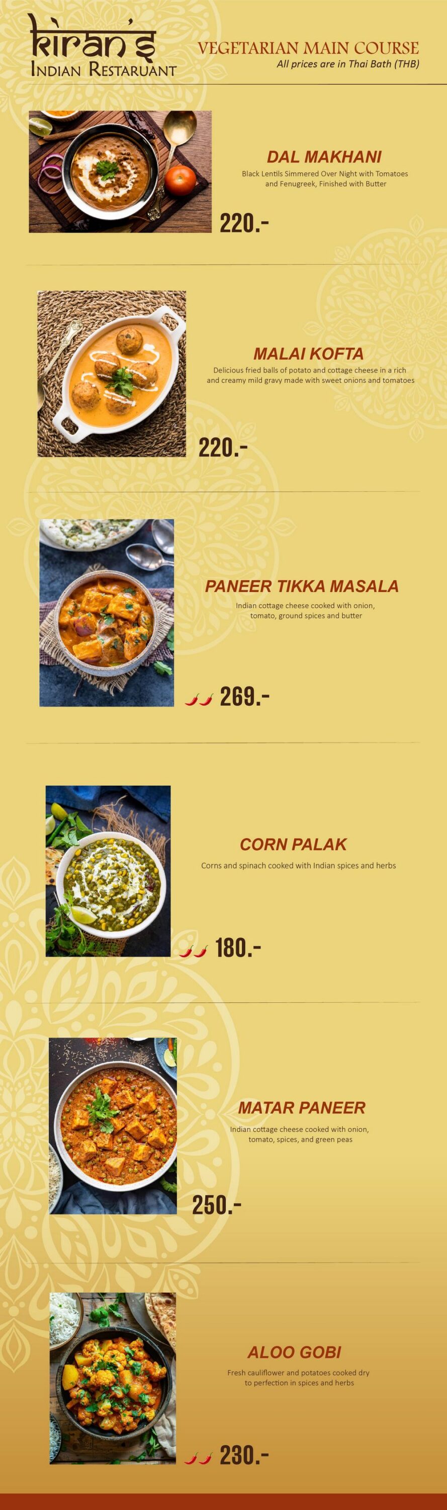 Kiran's Menu - KARON SEA SANDS RESORT